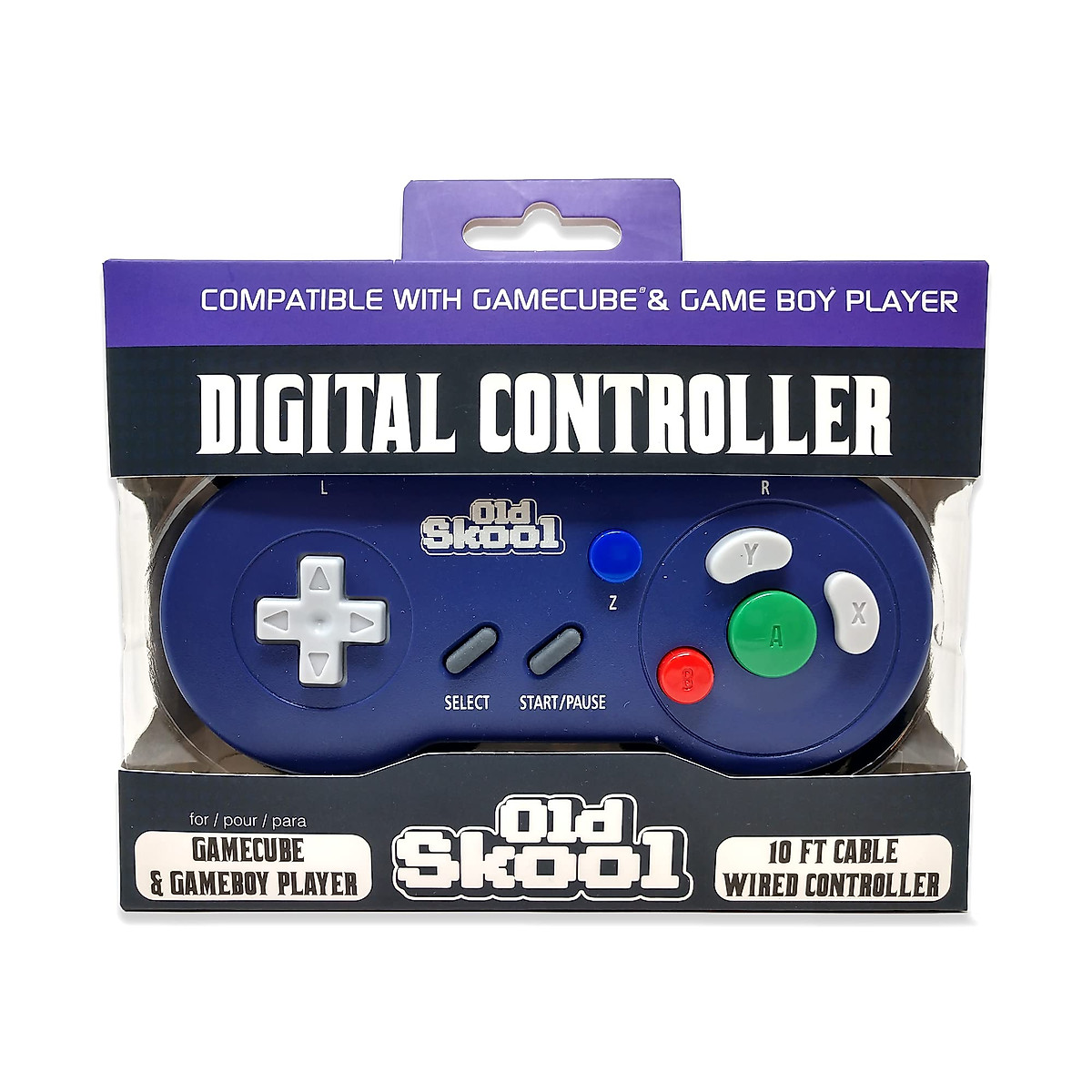 Old Skool DIGITAL Controller Compatible With Gamecube & Gameboy Player - Purple