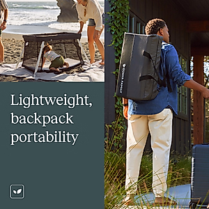 Guava Lotus Travel Crib Bundle with Two Cotton Sheets & Mattress | Play Yard with Lightweight Backpack Design | Certified Baby Safe Portable Crib | Folding Portable Playpen for Babies & Toddlers