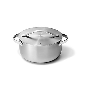 Caraway Stainless Steel Dutch Oven (4.5 Qt) - 5-Ply Stainless Steel - Oven Safe & Stovetop Agnostic - Non Toxic, PTFE & PFOA Free