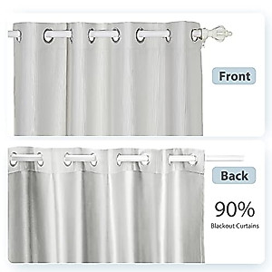 Creamy White Blackout Curtains for Living Room - 2 Panels Set Privacy Room Darkening Curtains, Solid Color Window Panels, Grommet Window Curtains/Drapes for Bedroom Kitchen,52 x 84 Inch