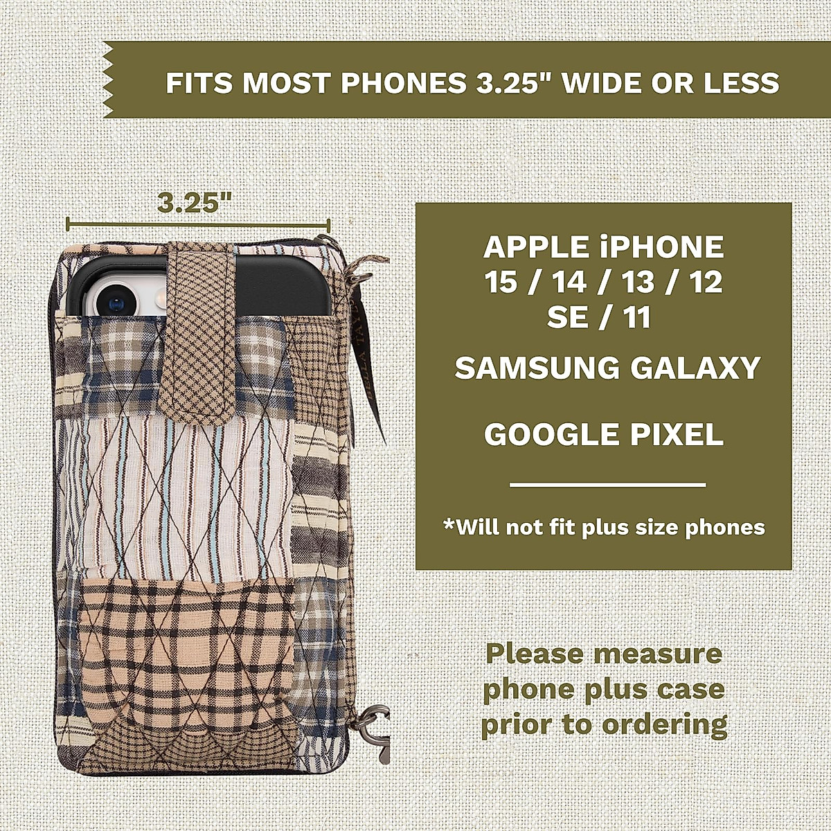 Bella Taylor Cell Phone Wristlet Wallet for Women with Smartphone Pocket and RFID Protection, Ashmont Grey Patchwork