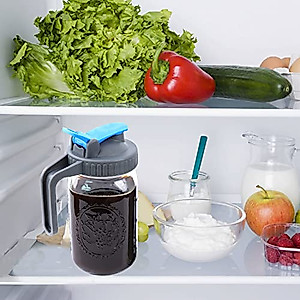 GMEPOCH Mason Jar Pitcher Cold Brew Coffee Maker 32 Oz Glass Mason Iced Coffee Maker With Filter Airtight & Leak-Proof Pitcher 1 Quart