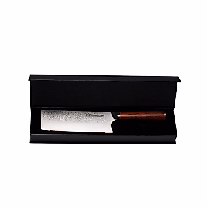 Hammer Stahl 7 Inch Damascus Nakiri Knife | Japanese Style Vegetable Knife with Rosewood Handle | Nakiri Chef Knife Japanese Forged 67-Layer AUS10 Steel | Full-Tang Nakiri Vegetable Knife with Gift Bo