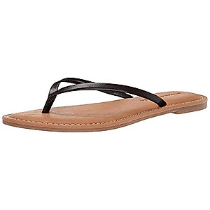 Amazon Essentials Women's Thong Sandal, Black, 7