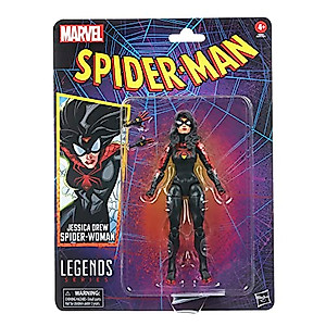Marvel Legends Series Jessica Drew Spider-Woman, Spider-Man Legends Collectible 6 Inch Action Figures, 2 Accessories