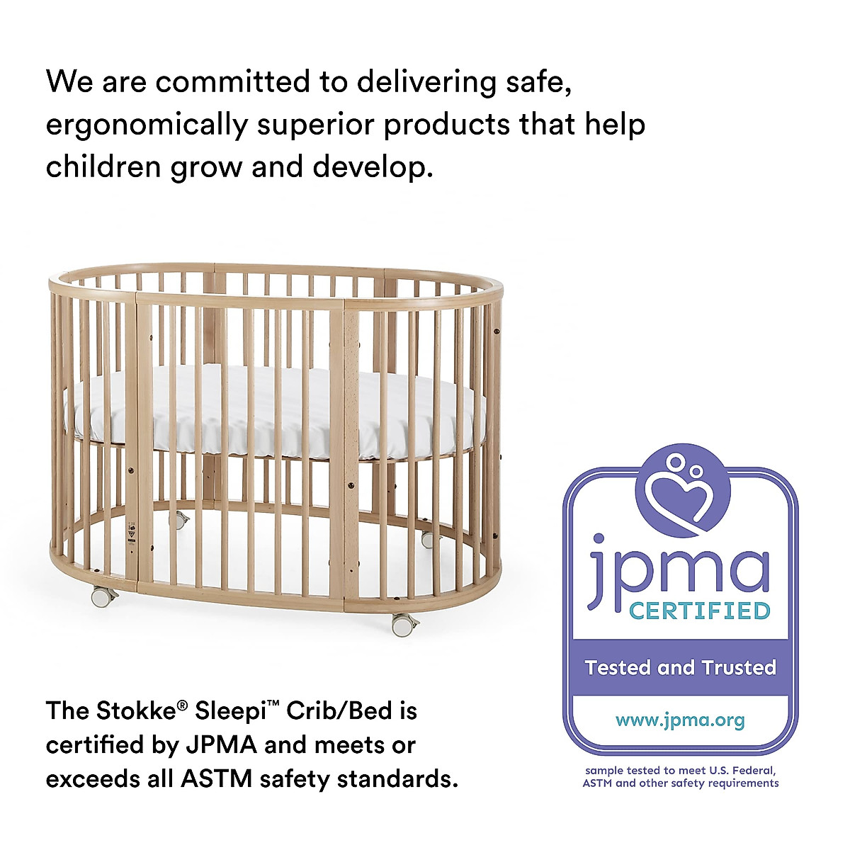 Stokke Sleepi Fitted Sheet, Powder Blue - Soft Sheets for Sweet Dreams - Made for Stokke Sleepi Crib/Bed - 100% Fine Cotton Percale - Washable