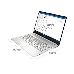 HP 2022 15.6" HD 250 nits Laptop Computer, 11th Gen Intel Core i3-1115G4 (Beats i5-1035G1), 8GB RAM, 256GB PCIe SSD, Intel UHD Graphics, 720p HD Camera, Windows 10 S, Silver, 32GB SnowBell USB Card
