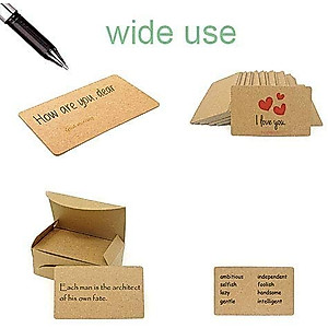 Kraft Paper Binder Ring Easy Flip Flash Card Study Cards/Memo Scratch Pads/Bookmark/DIY Greeting Card/Index Card Stock/Note Card (kraft+white)