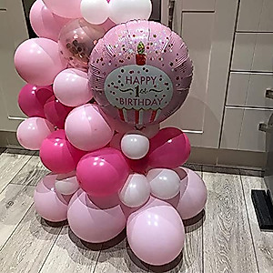 100 PCS 12" Latex Confetti Balloons for Wedding Baby Shower Birthday Decoration (Pink)