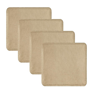 OutdoorLines Faux Linen Outdoor Cushion Covers Replacement 24"x24"x4", Waterproof Patio Cushion Cover for Outdoor Furniture, Outdoor Seat Cushion Covers for Patio, Garden (Set of 4, Camel, Cover Only)