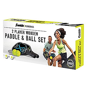 Franklin Sports Pickleball Paddle and Ball Set - Wooden Pickleball Rackets + Pickleballs - 2 Players - USA Pickleball (USAPA) Approved