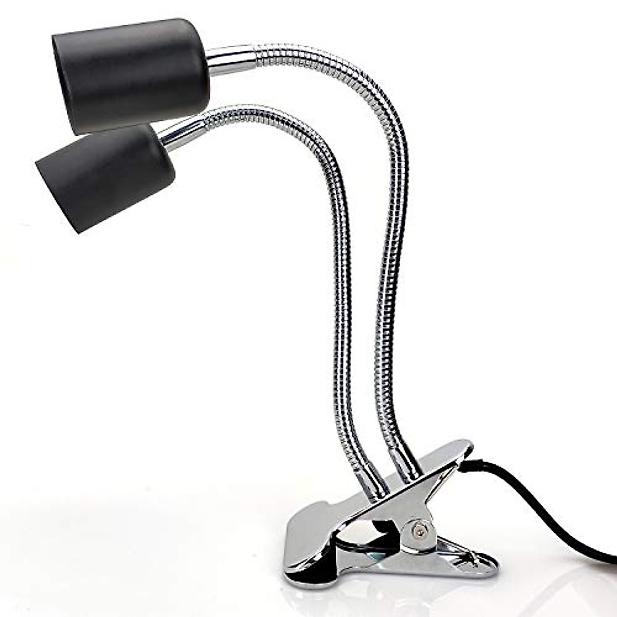 AMZCOOL Reptiles Dual Lamp Fixture Holder Clamp Two Independently Switches Adjustable Stand for Pet Habitat UVA UVB Heat Light Bulbs/Lamps