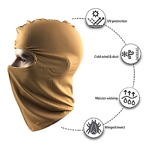 JANSONG Pack of 2 Balaclava Ski Mask Tactical Head Hood for Men and Women Outdoor Mask Winter Skiing,Snowboarding Motorcycle UV Protection Face Cover Black