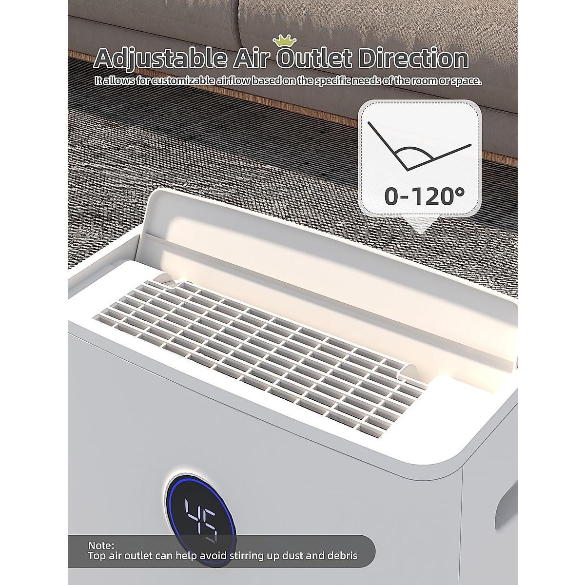4500 Sq. Ft Dehumidifier for Basement, 50 Pints Large Dehumidifiers for Home with drain hose and 5L Water Tank, Powerful Moisture Removal for Whole House, Large Room, and Intelligent Humidity Control