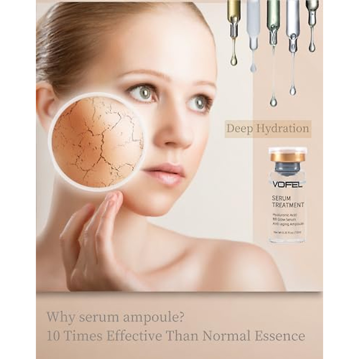 VOFEL Hyaluronic Acid Serum for Microneedling Serum Ampoules for Face BB Glow Starter Kit 0.35 oz 4 Vials