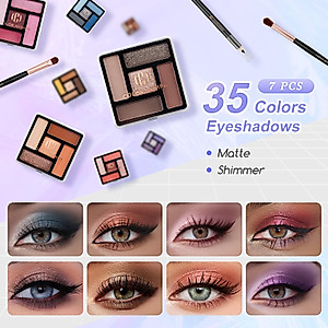 Color Nymph Makeup Kit For Women, Kids Makeup Set For Teens Girls Professional Make Up Kits With Travel Case Full Cosmetics Kit w/ 35 Colors Eyeshadows Lipstick Blush Brushes Lipgloss Mascara