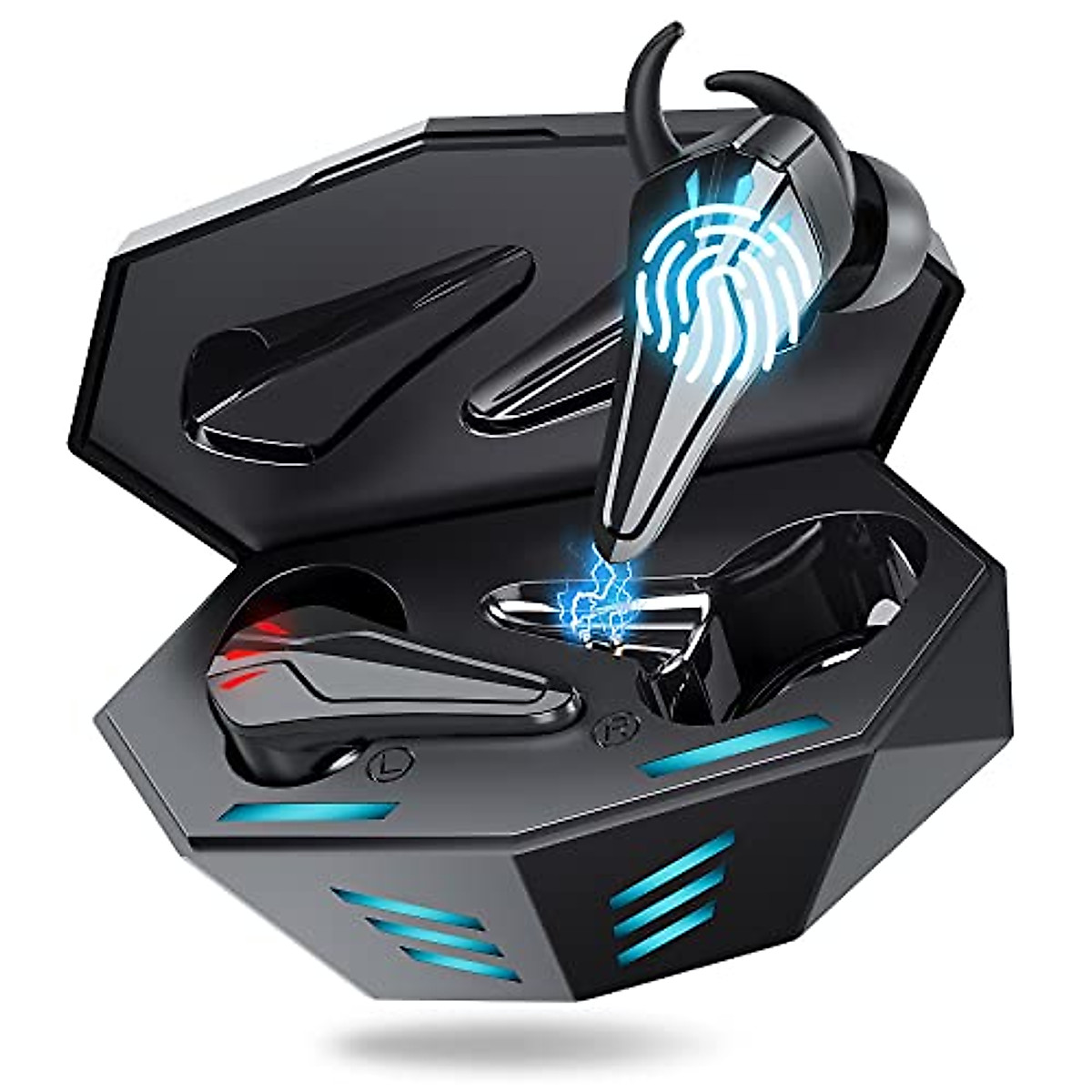 Wireless Earbuds Noise Cancelling,48 Hours Playtime Low latency Gaming Earbuds 5.3 Bluetooth Headphone IPX5 Waterproof Immersive Deep Bass Bluetooth EarBuds Compatible with Apple & Android&PS4/PS5