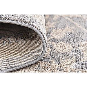 Unique Loom Salzburg Collection Area Rug - Gneis (6' 1" x 9' Rectangle, Gray/ Ivory)