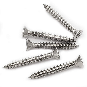 ZLYY 100pcs M4x30mm Stainless Flat Head Phillips Self-Tapping Wood Screw 18-8 (304) Stainless Steel Screw