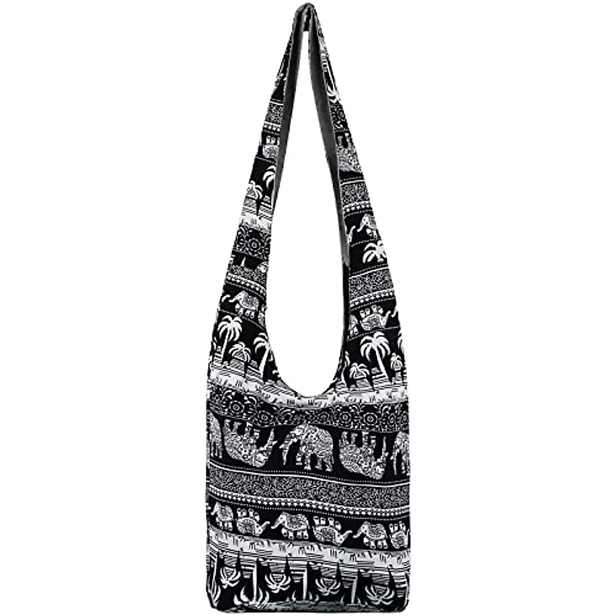 Fecialy Bohemian Shoulder Bag Printed Hippie Hobo Sling Bags Canvas Crossbody Bag for Women