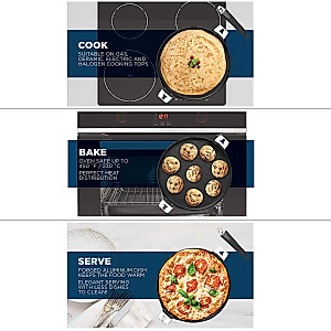 Starfrit ROCK T-Lock 12.5-Inch Pizza Pan/Flat Griddle with Detachable Handle, Normal, Black