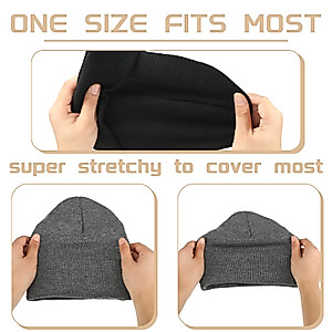 Eurzom 3 Pcs Winter Satin Lined Beanie Hat Warm Cuffed Plain Satin Hat Winter Knit Cap with Lining for Men Women Girls Boys (Dark Gray, Brown, Beige)