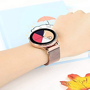 Compatible with Galaxy Watch 3 45mm/Samsung Galaxy Watch 46mm/Gear S3 Frontier/Classic Band, 22mm Stainless Steel Strap Replacement for Pro/Samsung Galaxy Watch 46mm Smartwatch (Rose gold)