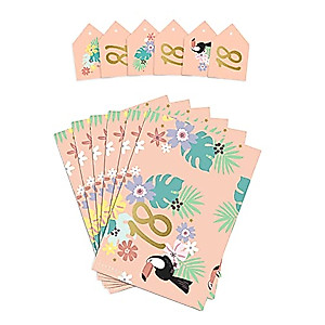 CENTRAL 23 Girls Wrapping Paper - 6 Sheets of Gift Wrap - 18th Birthday Wrapping Paper for Women Her - Tropical - Age 18 - For Friends - Comes with Fun Stickers