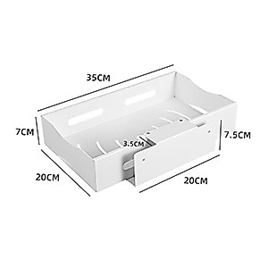 YARNOW Shelf Make up Holder Vessel Sinks Vanity Sink Sliding under Sink Drawer Under Sink Organizer Out Wire Basket Stainless Steel White Slide Out under Sink Rack Telescopic Kitchen Rack