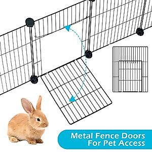 CheeFun Guinea Pig Cages: 8 Sq Ft Expandable Small Animal Cage for Rat Rabbit Ferret Bunny Chinchilla Hedgehog Lizard Indoor Outdoor - 12pcs Pet Panels (Blue)