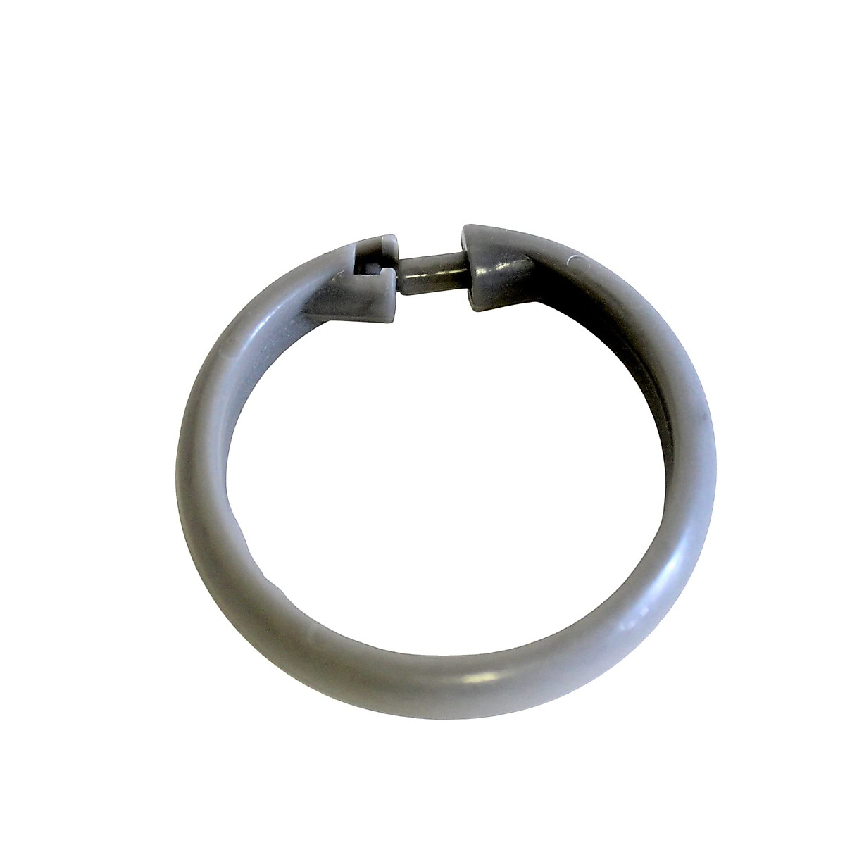 12 Piece Plastic Basic Locking Round Hook Easy Gliding Shower Curtain Rings Fits All Standard Size Shower Rods (Grey)