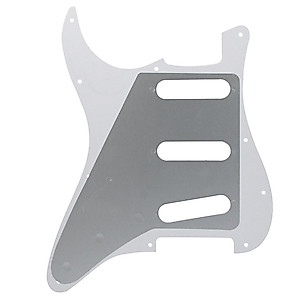 IKN 4Ply White Pearl Strat Pickguard Backplate Set for 3 Single Coil Pickups-11 Hole, come with Pickguard Screws