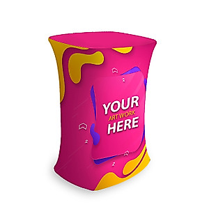 BannerBuzz, Fabric Pop Up Square Booth, Graphic with Hardware, 240 GSM, Tension Fabric, 32 mm Tube Diameter, 1440 DPI Dye-Sublimation Printing, Ideal for Trade Show, Exhibition (82.7” W X 39” H)