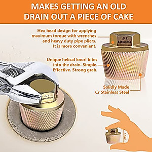 BSUXMAFG 1.5" Tub Drain Extractor, 6PCS Pipe Nipple Extractor, Remove The Old, Broken, Stubborn, Rusted Drain Tub Bathtub Stopper, Strong Grab Plumbing Tools with Solid Storage Case