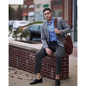 Men's Business Suit Blazer Jackets Notch Lapel Sport Coat One Button L Charcoal Gray