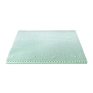 Best Price Mattress 2 Inch Egg Crate Memory Foam Mattress Topper with Calming Aloe Infusion, CertiPUR-US Certified, Twin XL,Green