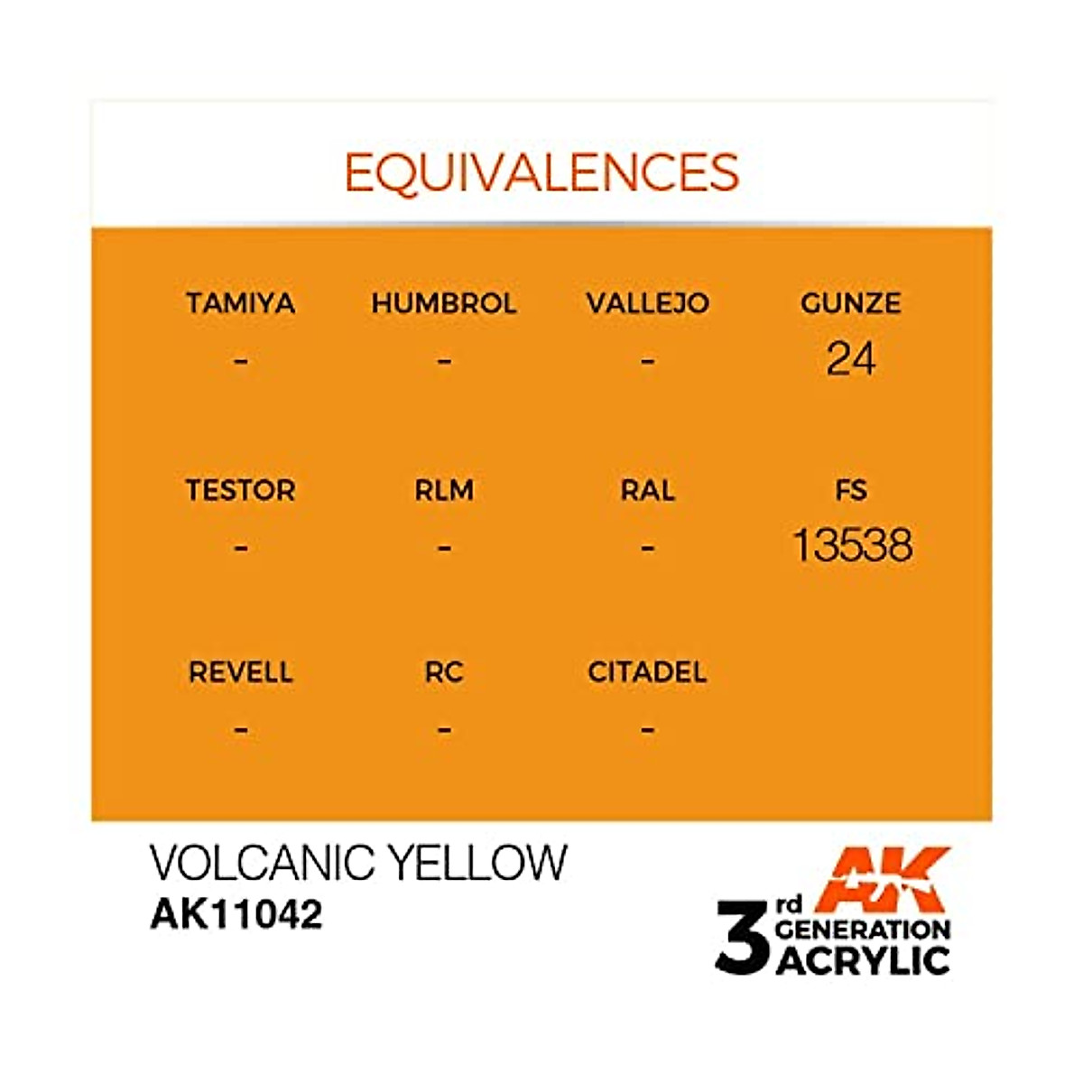 AK Interactive 3rd Gen Acrylic Volcanic Yellow 17ml