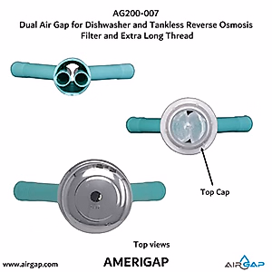 Dual Air Gap for Dishwasher and Tankless Reverse Osmosis Filter with Extra Long Thread (AG200-007 AMERIGAP)