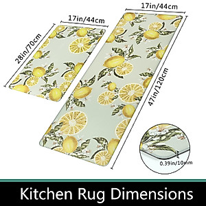Homcomoda Kitchen Mat Cushioned Anti Fatigue 2 Piece Waterproof Kitchen Rugs and Mats Non Skid PVC Kitchen Floor Mat Heavy Duty Standing Comfort Mat for Kitchen Laundry Offic Sink 17"x28"+17"x47"