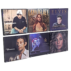 Antilope Vinyl Record Wall Mount Display Shelf, 6 Sets Clear Acrylic Vinyl Record Holder Stand Racks for Album Covers Display and Home Wall Decoration (Screw Mount)
