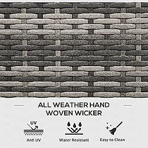 Outsunny Outdoor Deck Box, PE Rattan Wicker with Liner, Hydraulic Lift, and A Handle for Indoor, Outdoor, Patio Furniture Cushions, Pool, Toys, Garden Tools, Gray