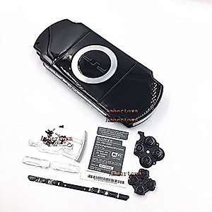 New Replacement Sony PSP 2000 2001 2002 2003 2004 Series Console Full Housing Shell Cover with Button Set - Black