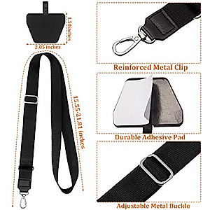 Weewooday 3 Pieces Universal Phone Lanyards, Adjustable Phone Neck Strap with 3 Pads Compatible with Phone Case Key (Black, Gray, Blue)