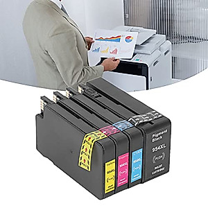 Hilitand 4 Colors BK C M Y Printer Ink Cartridge Set Large Page Capacity Smart Chip Practical Printer Cartridge for Office Printing