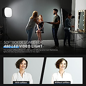 NEEWER LED Panel Light Softbox for 480 LED Light - Outer 16.3" x 6.5", Inner 9.1" x 8.7", Foldable Light Diffuser with Black Rim Strap Attachment and Bag for Photo Studio Portrait Video Shooting