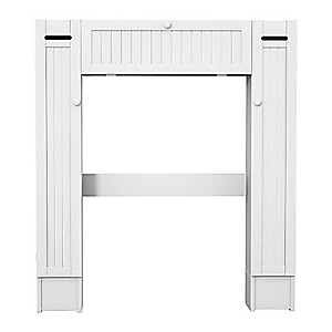 Giantex Over The Toilet Storage Cabinet with 2 Doors and Adjustable Shelves, Over-The-Toilet Rack Bathroom Shelf with Paper Holder, Freestanding Bathroom Storage Over The Toilet for Small Space, White