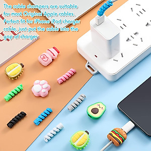Frienda 30 Pcs Cute Cable Protector Cable Saver Animal Charging Cord Protector Cute Charging Protectors Cable Chewers Phone Protect Accessory for Cellphone Data Lines