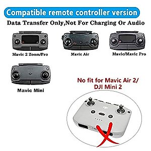 Hanatora 8.14 Inch Micro AB to Standard Micro USB Remote Controller Cable for DJI Mavic Mini,Mini SE,Mavic 2 Pro/Zoom,Mavic Air,Mavic Pro Platinum,Tablet Android Cord(Standard Micro USB Connector)