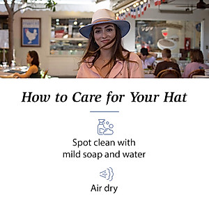 Wallaroo Hat Company Women’s Kristy Fedora – UPF 50+ Sun Protection, Wide Brim, Packable Design and Adjustable Sizing for Medium Crown Sizes – Sun-Smart Hat for Travel and Everyday (Ivory/Stone)