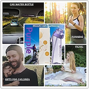 Purple sports Air Water Bottle, 650 ml Drinking Bottle with Flavour, with 7 Fruit Flavour Pods Scented, Air Bottle Starter Set, Leak-proof Cup for Gym, Running, Outdoor, Water Bottle Air Up Bottle